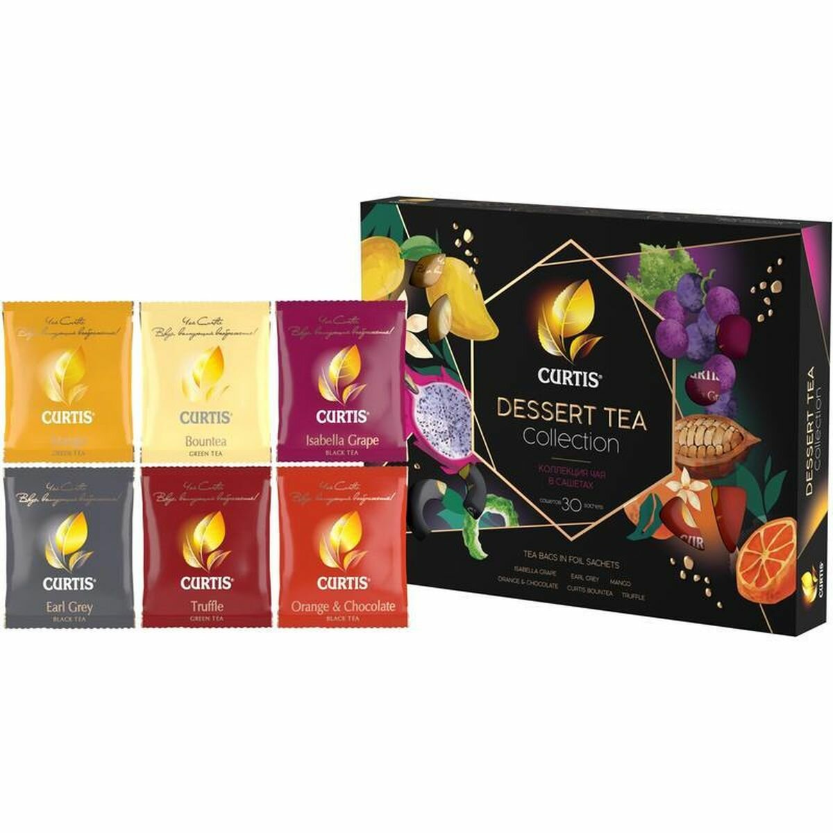 Чай Curtis Dessert Tea Collection ассорти 30 пакетиков, 10шт.