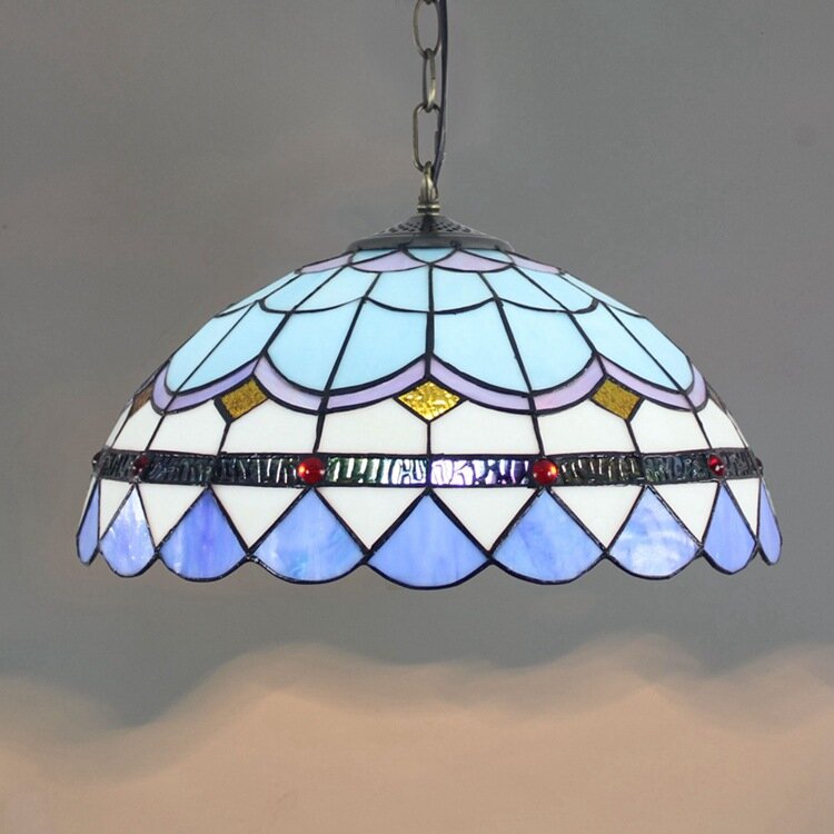 Outiffany Средиземноморский Креативный Синий Арт Art Glass Ресторанная Люстра 40CM16-дюймовые Стеклянные Лампы