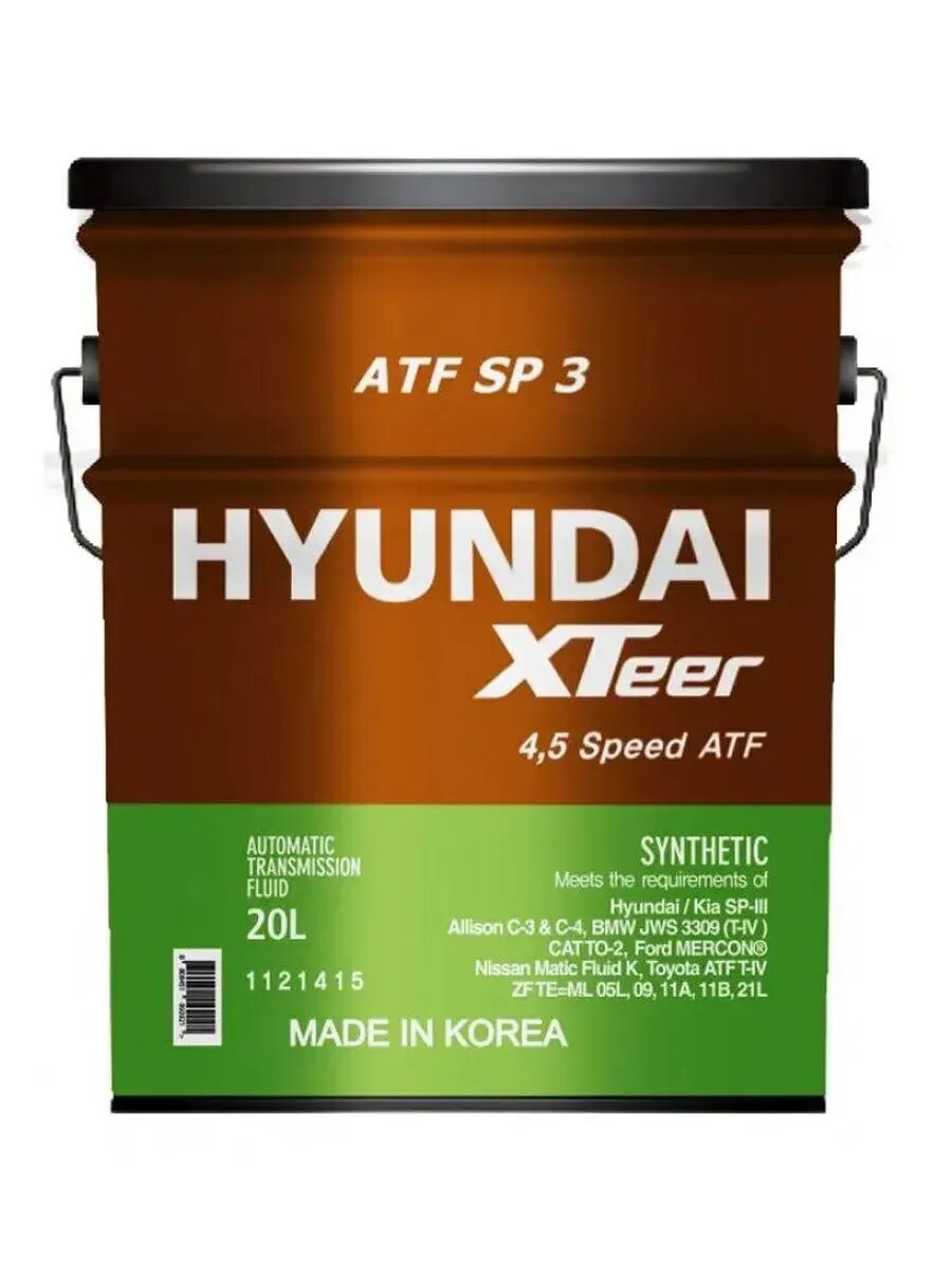Жидкость Трансмиссионная Xteer Atf Sp3 20л HYUNDAI XTeer арт