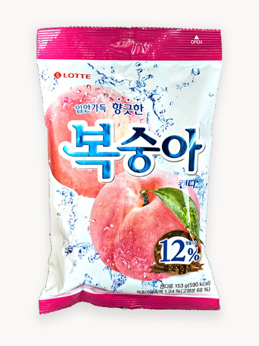 Карамель с персиковым соком Lotte Peach Candy 153 г