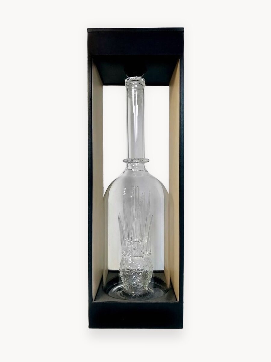 Бутыль стеклянная, для алкоголя, штоф, графин в подарочной коробке "Корона" 750 мл - 1 шт. в подарок мужу / дедушке / мужчине.