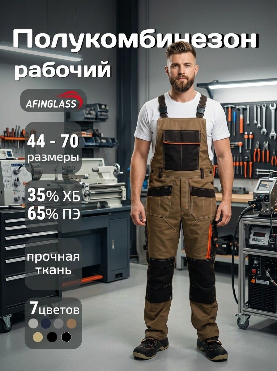 Полукомбинезон рабочий AFINGLASS Мастер летний много карманов