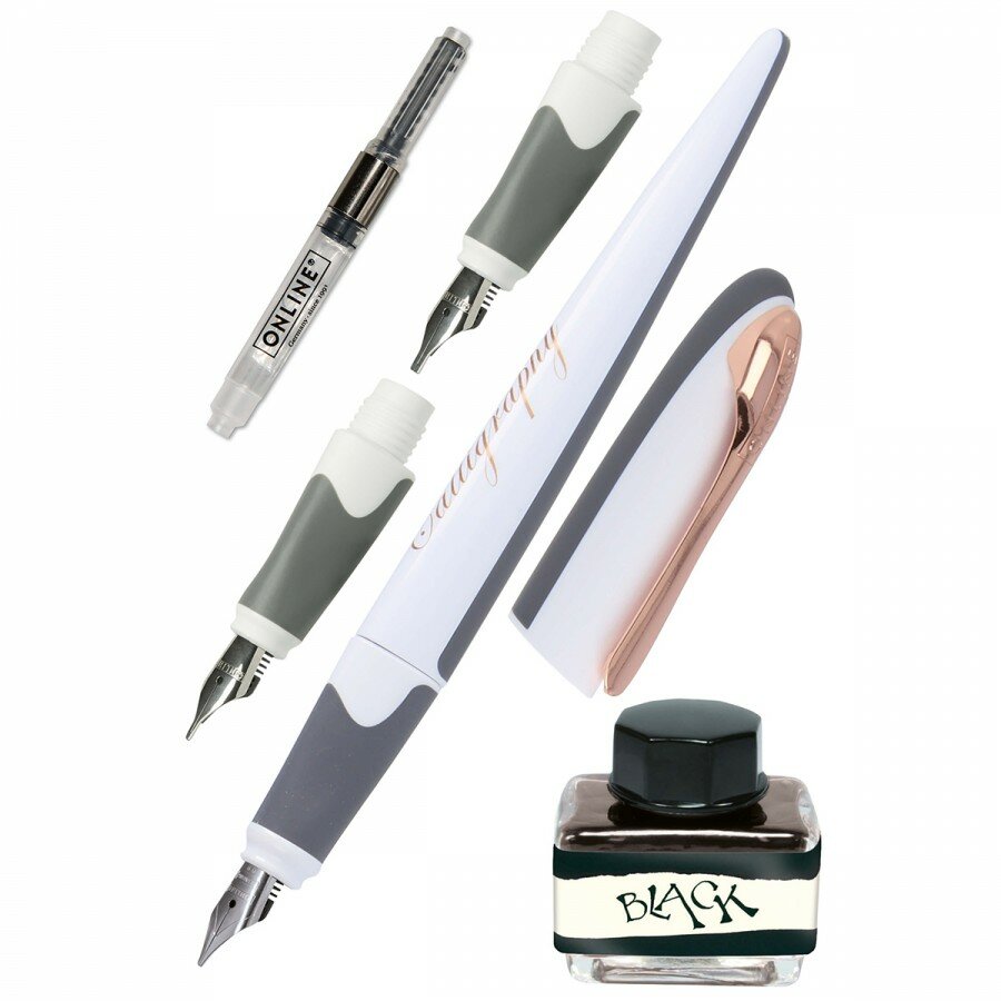 Набор для каллиграфии Online Air Best Writer Set в подарочной упаковке, цвет белый с розовым