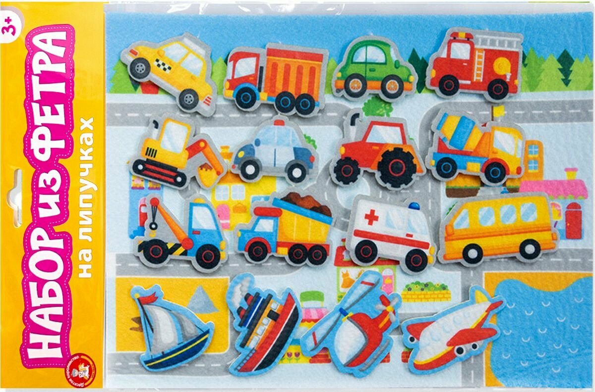 Настольная игра на липучках "Город", набор из фетра, детский сюжетно-ролевой игровой набор, 1 поле + 16 липучек