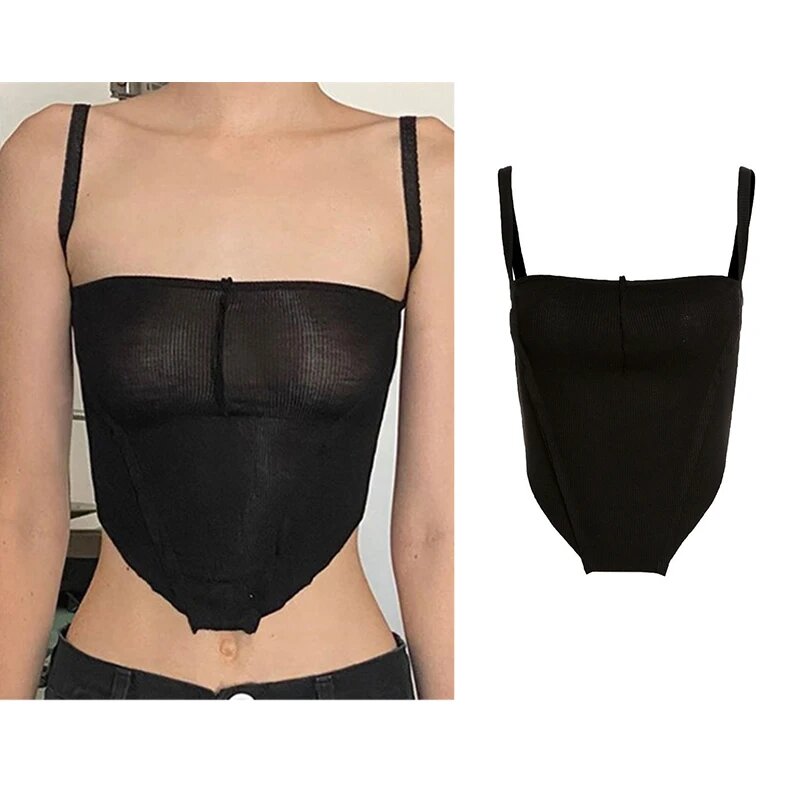 Черный топ-корсет женский летний S, nz7011-black