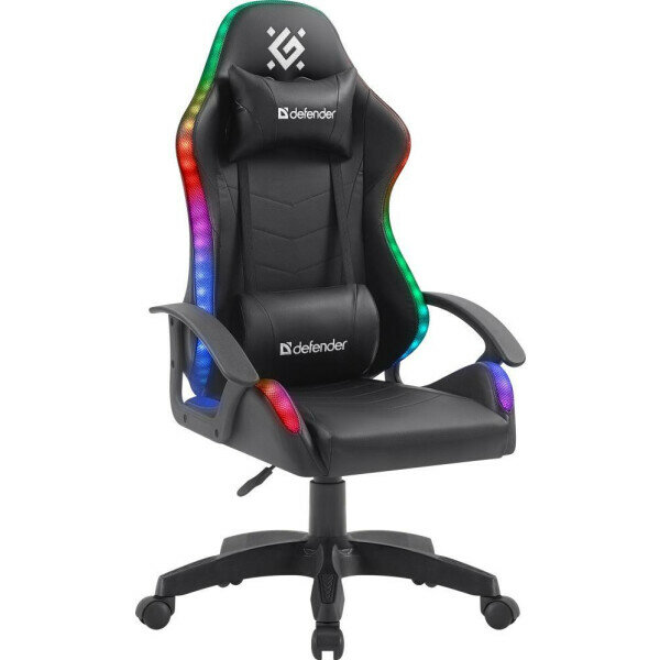 Кресло Defender Factor X RGB черный (64045)