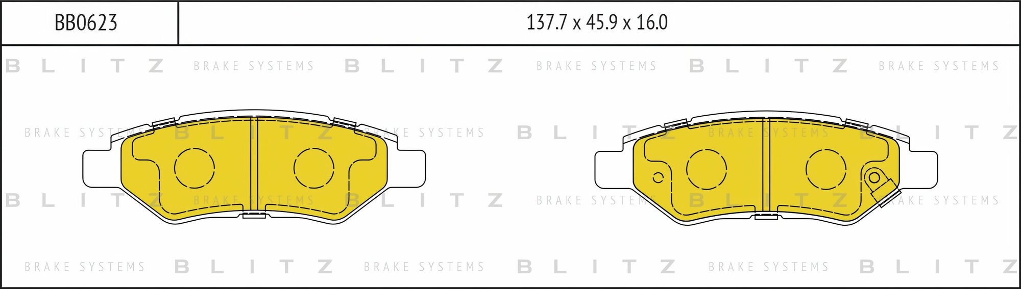 Тормозные колодки задние для Кадиллак CTS, Шевроле Камаро BB0623 BLITZ