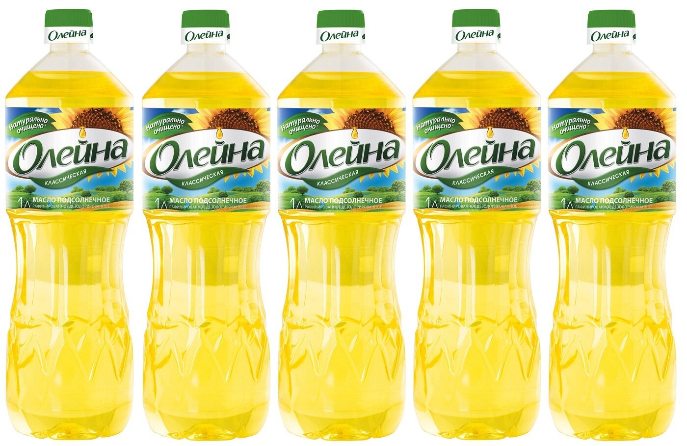 Набор из 5 шт, Масло Олейна подсолнечное 1 л