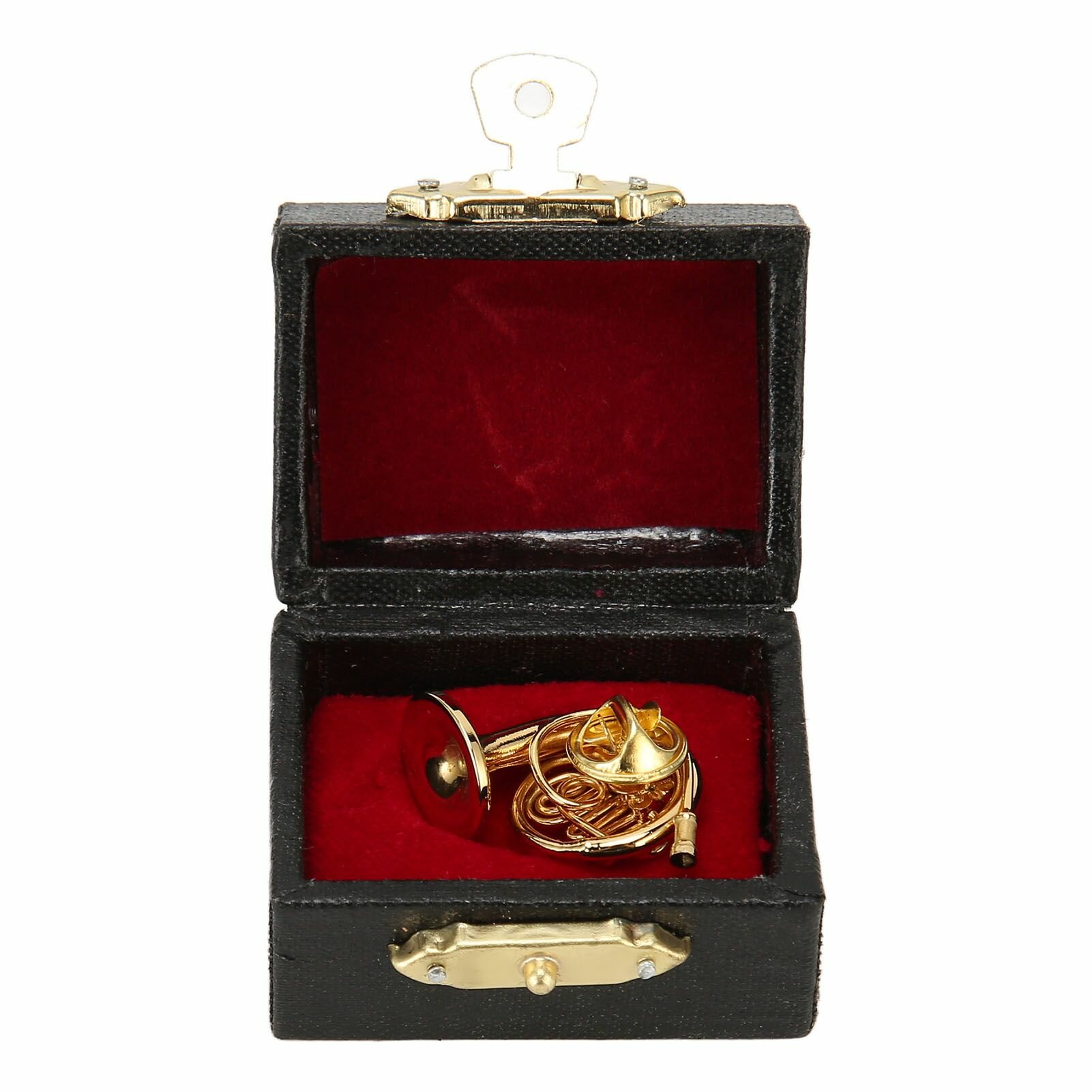 Миниатюрная валторна золотого цвета, изысканная, элегантная, прочная, металлическая, с высокой имитацией, мини-модель валторны для настольной полки