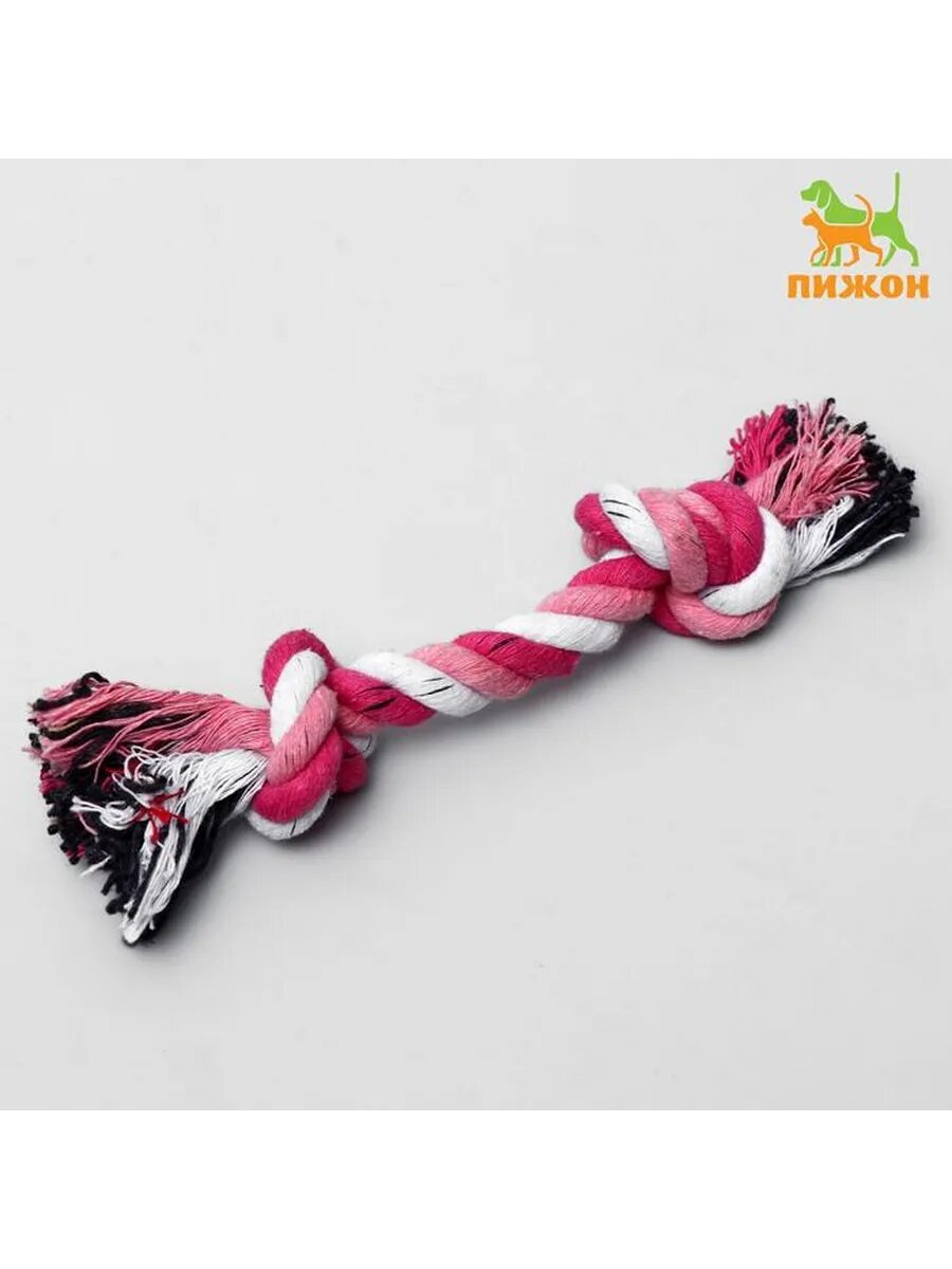 Игрушка канатная "2 узла" малая, 20 г, до 20 см, микс цветов