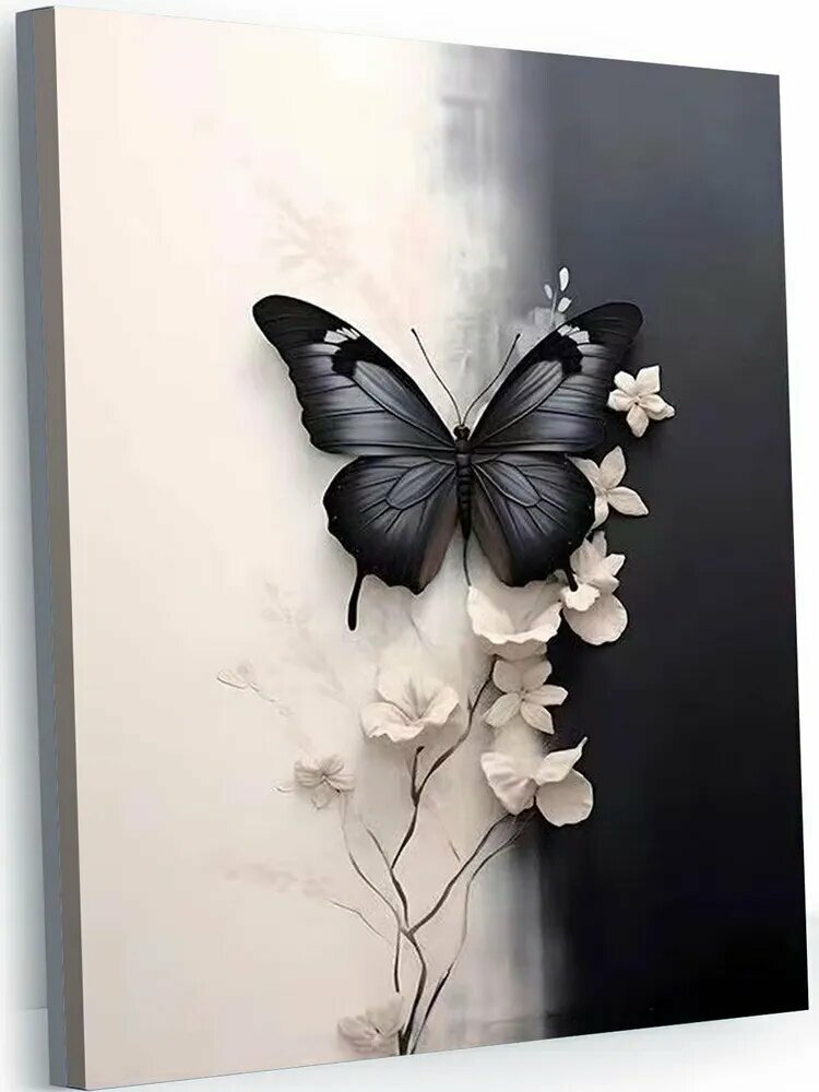 Картина по номерам на холсте 40х50 с подрамником, Серия "Бабочки"