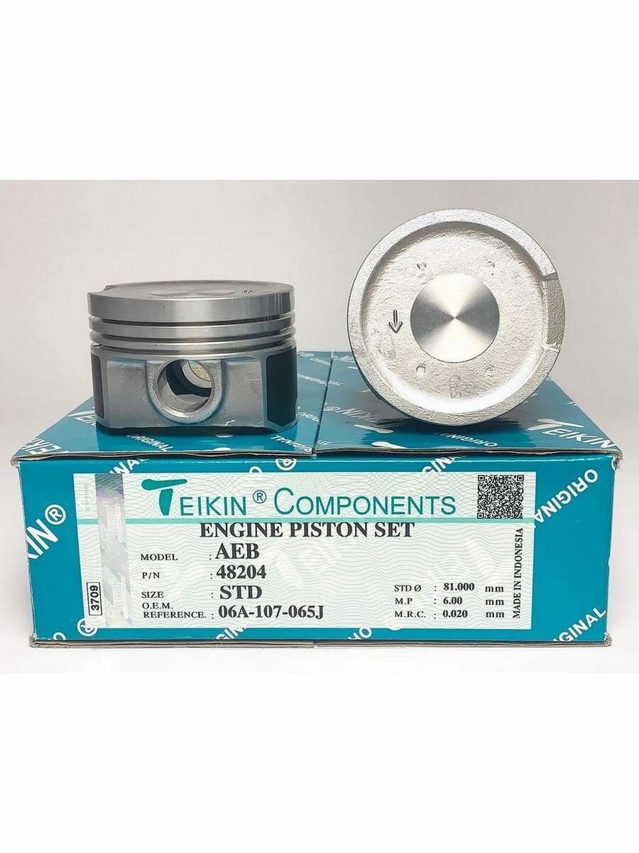 Комплект поршней Volkswagen AEB, d81.0 STD, Teikin 48204. STD