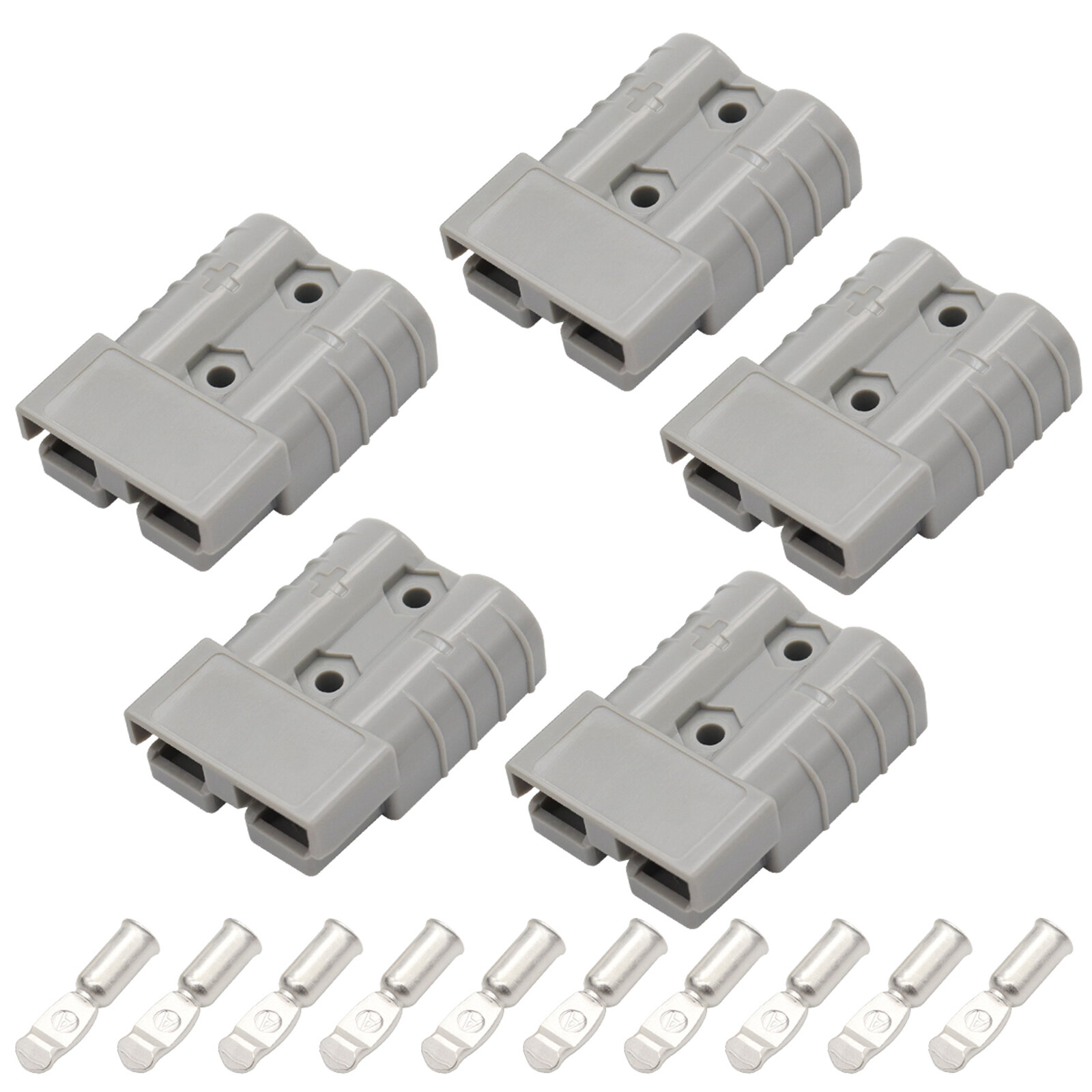 5 ПК Контактный разъем для электропитания 50A, Набор разъемов для подводящих кабелей для рековеринг-винча, Системы буксировки (Серый), Размер разъема 4.8*3.3*1.5см, Материал Нитрон, В комплект входят 10 терминалов, Размер упаковки 15*9.5*2см, Вес