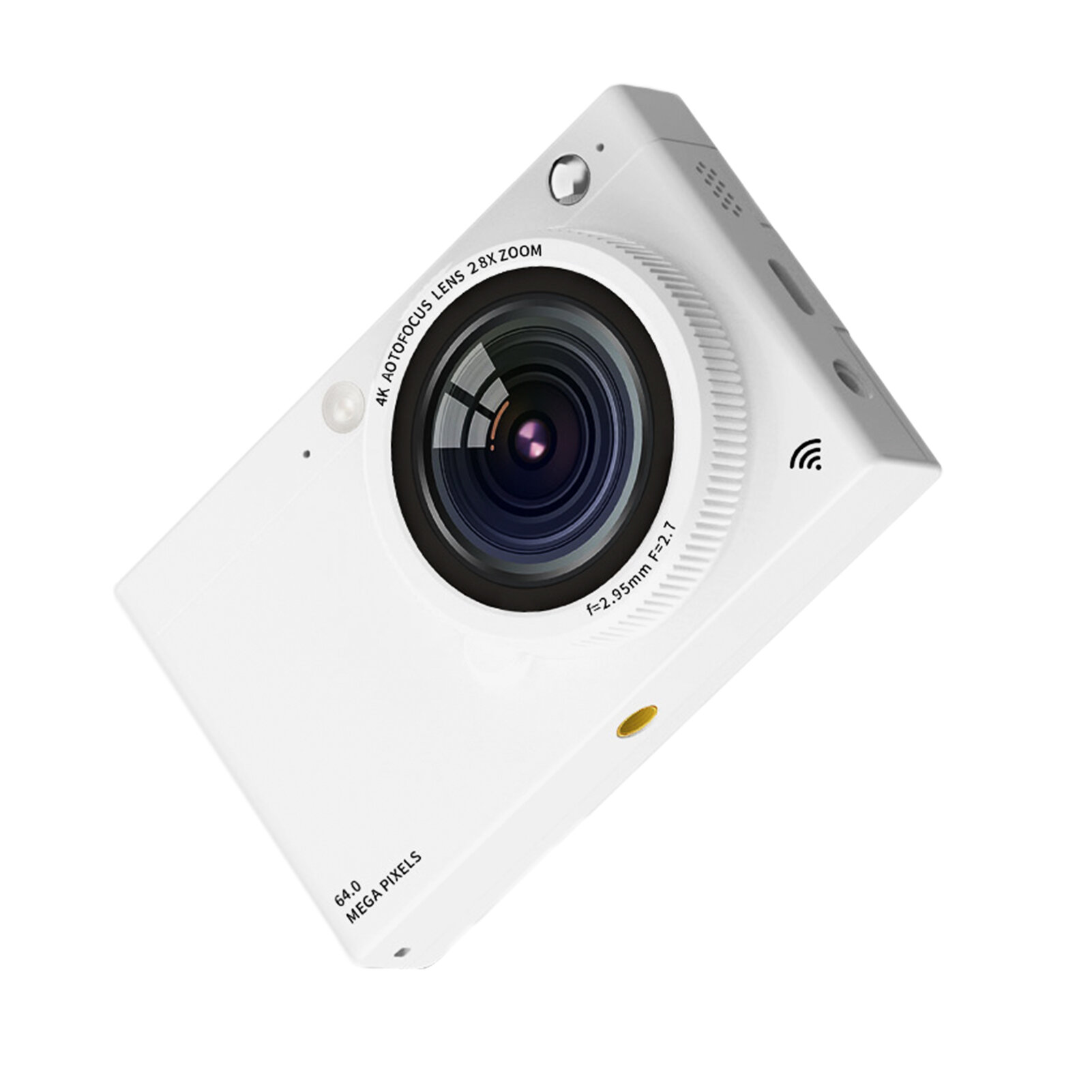 Портативная цифровая камера 4K CCD с WiFi, 64МП, экран IPS 2.83 дюйма, ручной/автоматический фокус, 28-кратное цифровое зуммирование, встроенный вспышка, 80 эффектов фильтров, черный/белый, подарок для студентов и подростков на день рождения и праздники