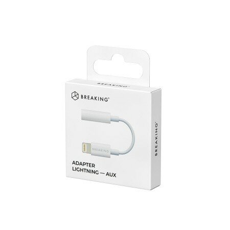Адаптер Breaking, AUX 3.5мм - Lightning MFI (Белый)