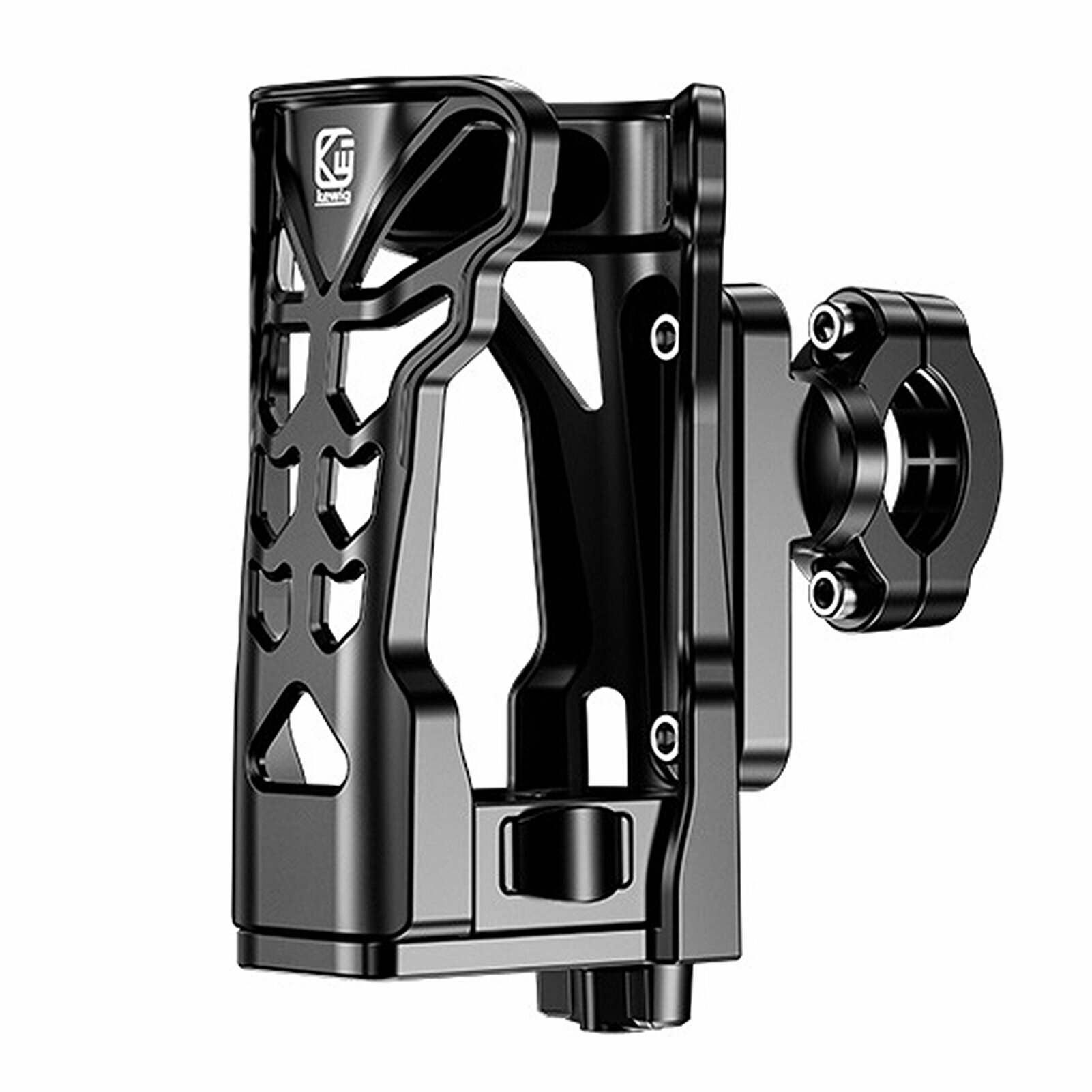 Держатель для бутылок с водой для велосипеда поворотный, для мотоцикла, велосипеда, коляски, черный, материал алюминиевый сплав+нилон, диаметр трубы велосипеда 20-35 мм, стандартная версия, диаметр бутылки 50-90мм, ambient light версия, диаметр бутылки