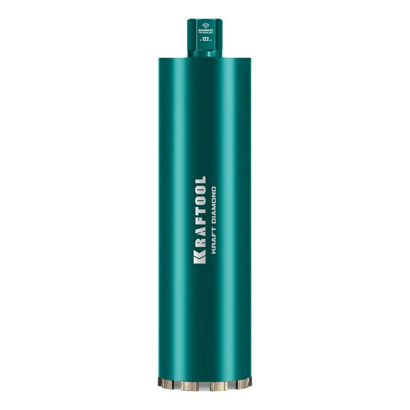 Коронка по железобетону Kraftool 29825-122 Diamond 122мм 450мм, 1 1/4, лазерная сварка сегментов, Алмазная
