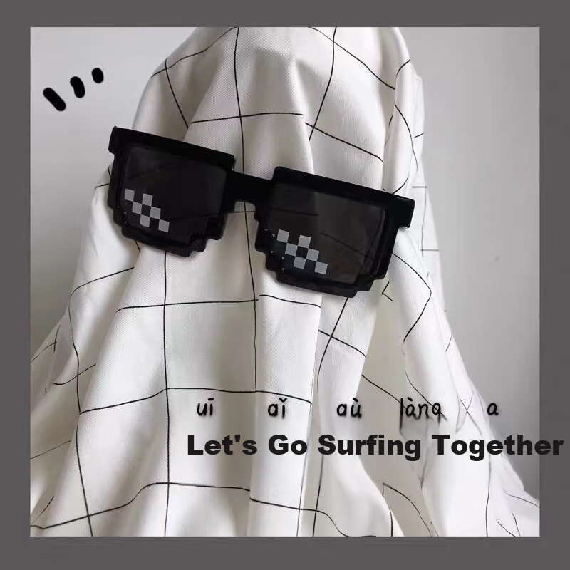 Luxury Bird Mosaic Glasses [Big Ma Ge] Second Dimension Funny Sunglasses Party Wedding Pixel Sunglasses