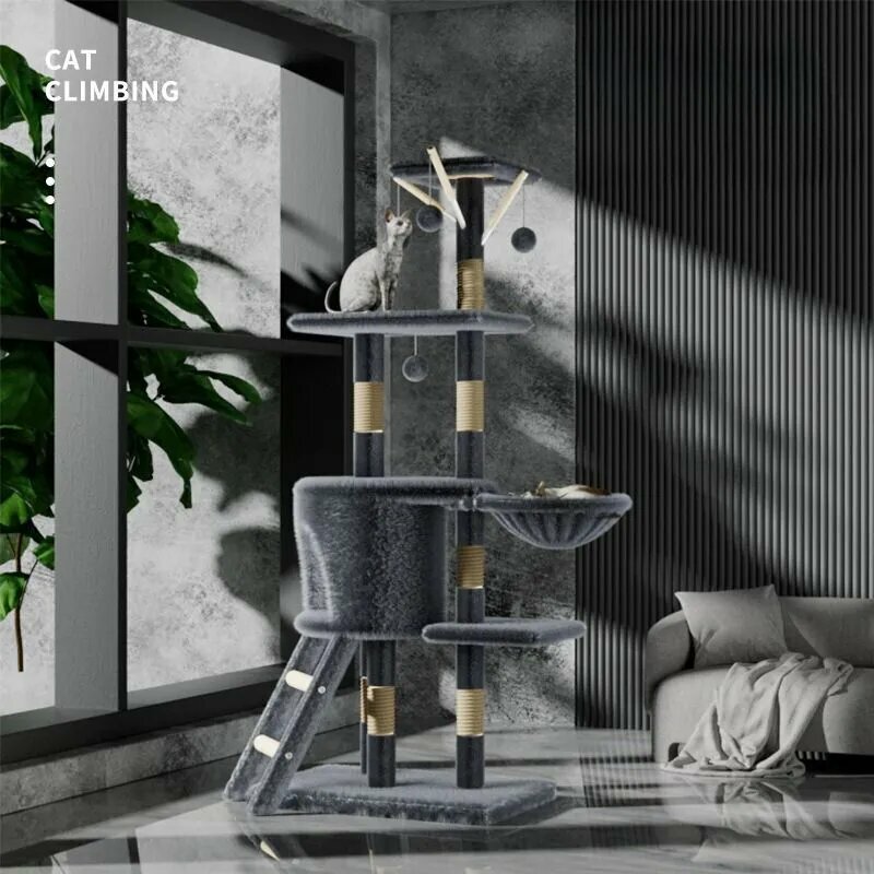 Домик когтеточка с гамаком, толстые трубы, от МЯУ