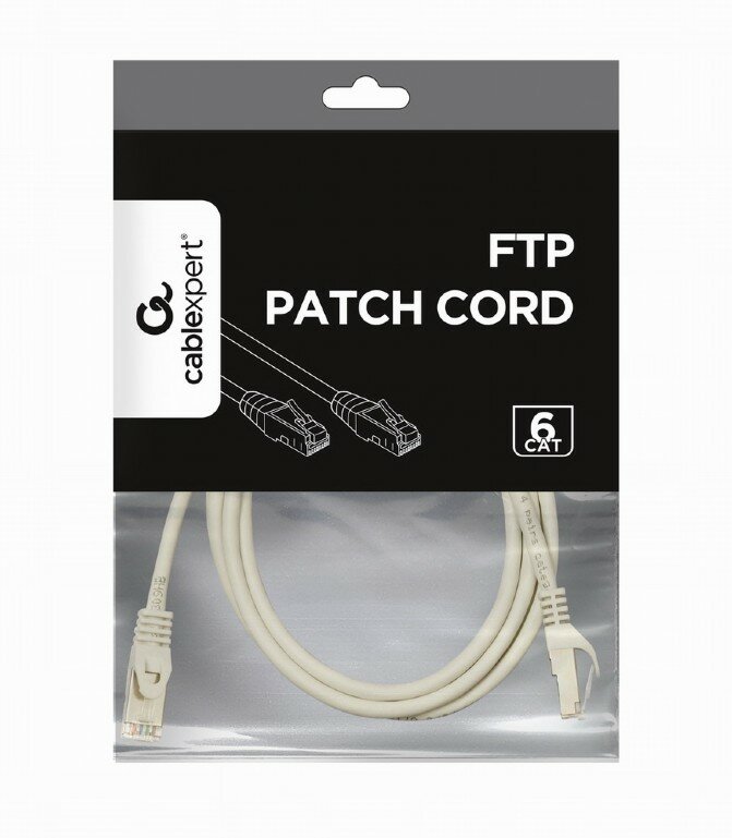Cablexpert Патч-корд FTP 6 кат. Cablexpert PP6-2M с разъемами RJ-45, серый (2.0м)