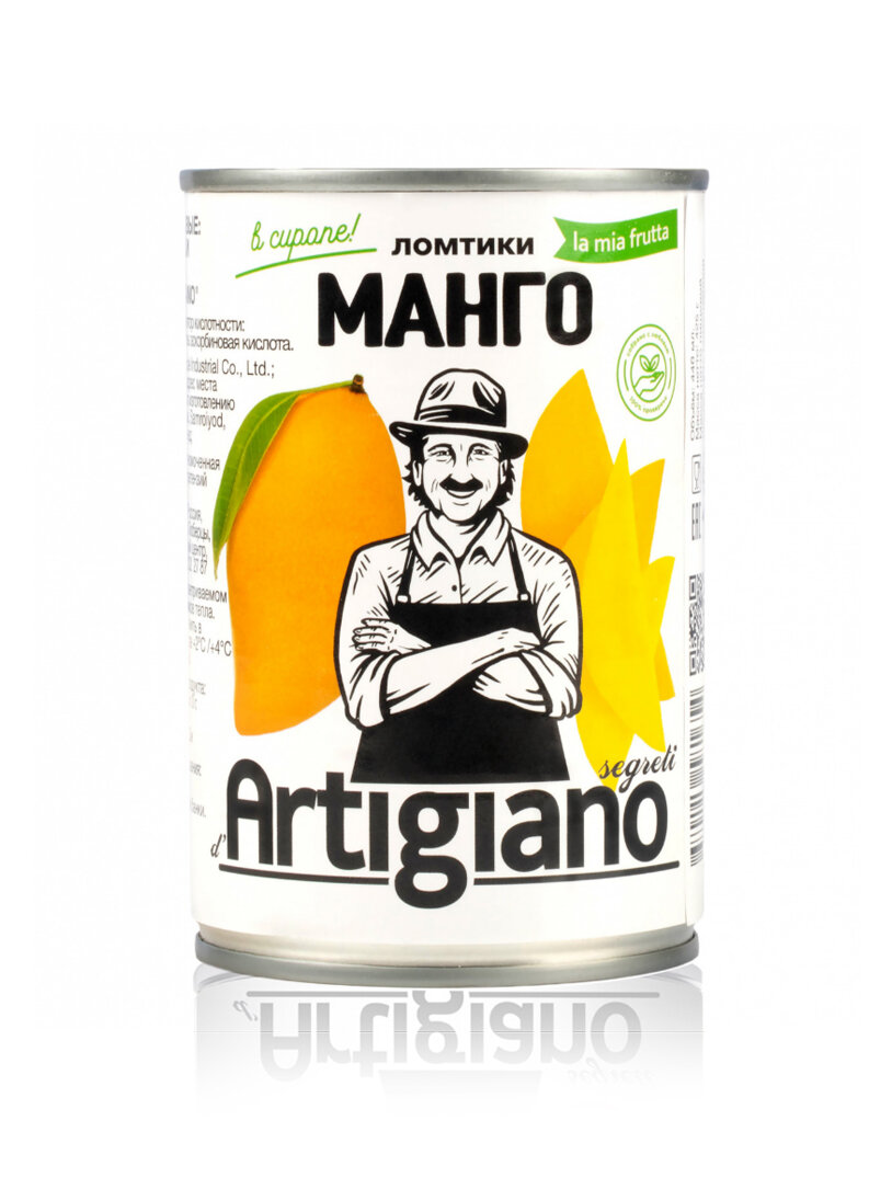 Манго Segreti d`Artigiano ломтики в сиропе, La Mia Frutta, Италия, 425 г