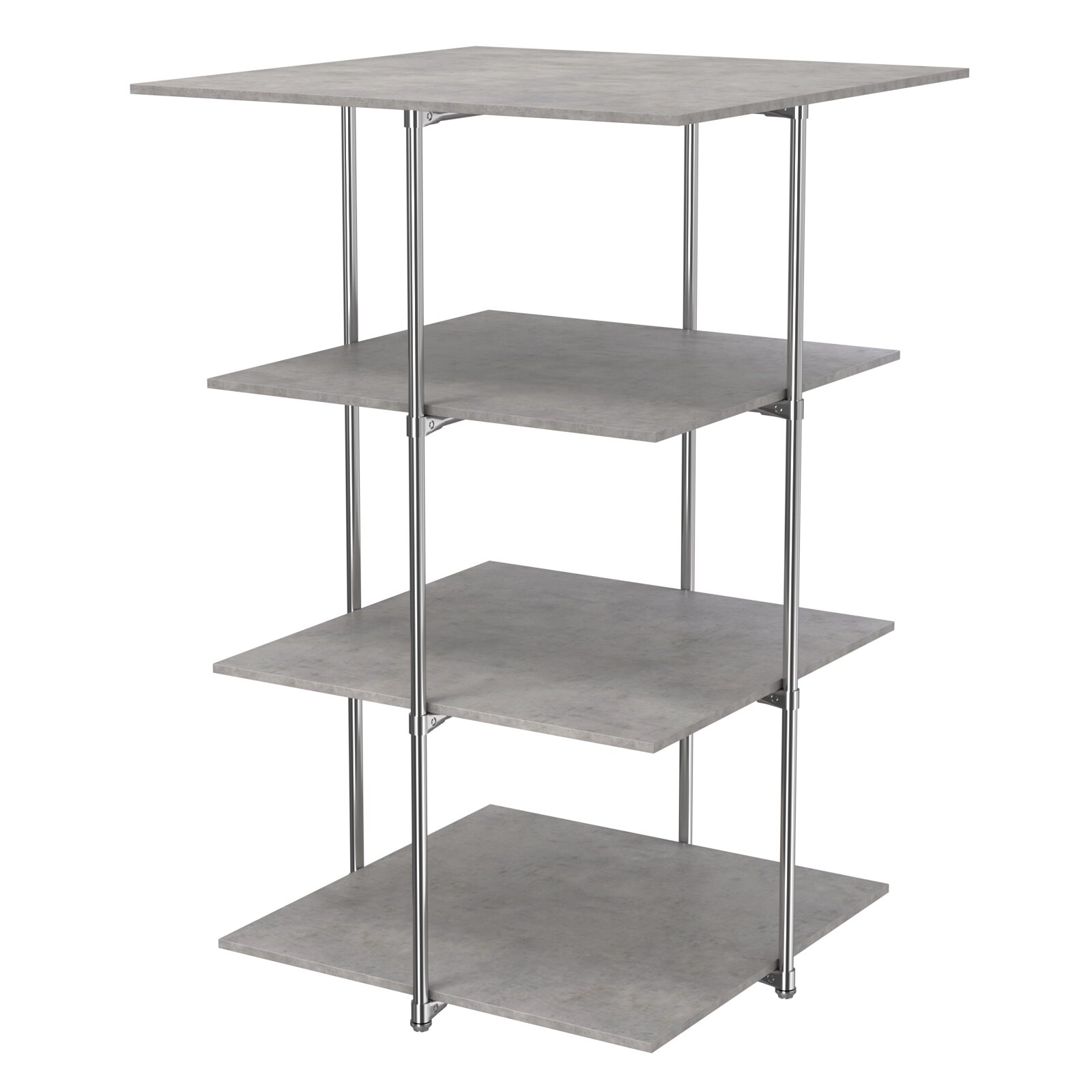 Торговый стенд Экспозиция с полками №3 (с тремя полками ДСП 16мм), Бетон Чикаго светло-серый F186 ST9