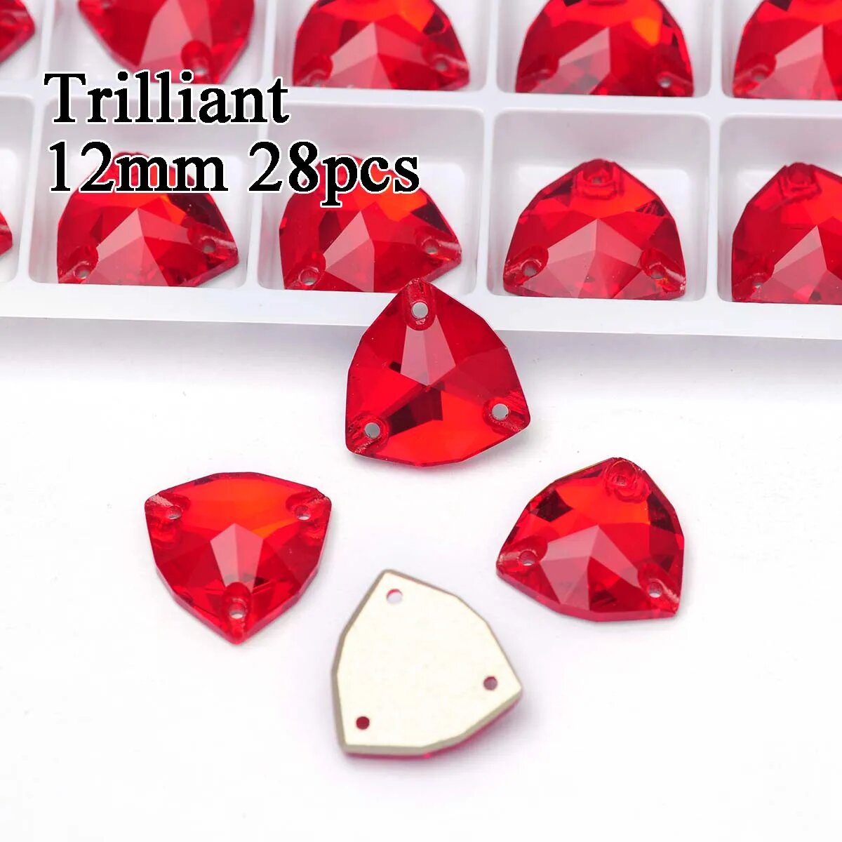 Хрустальные стразы Xirius Rivoli светлый сиам Красный, Trilliant 12mm28pcs