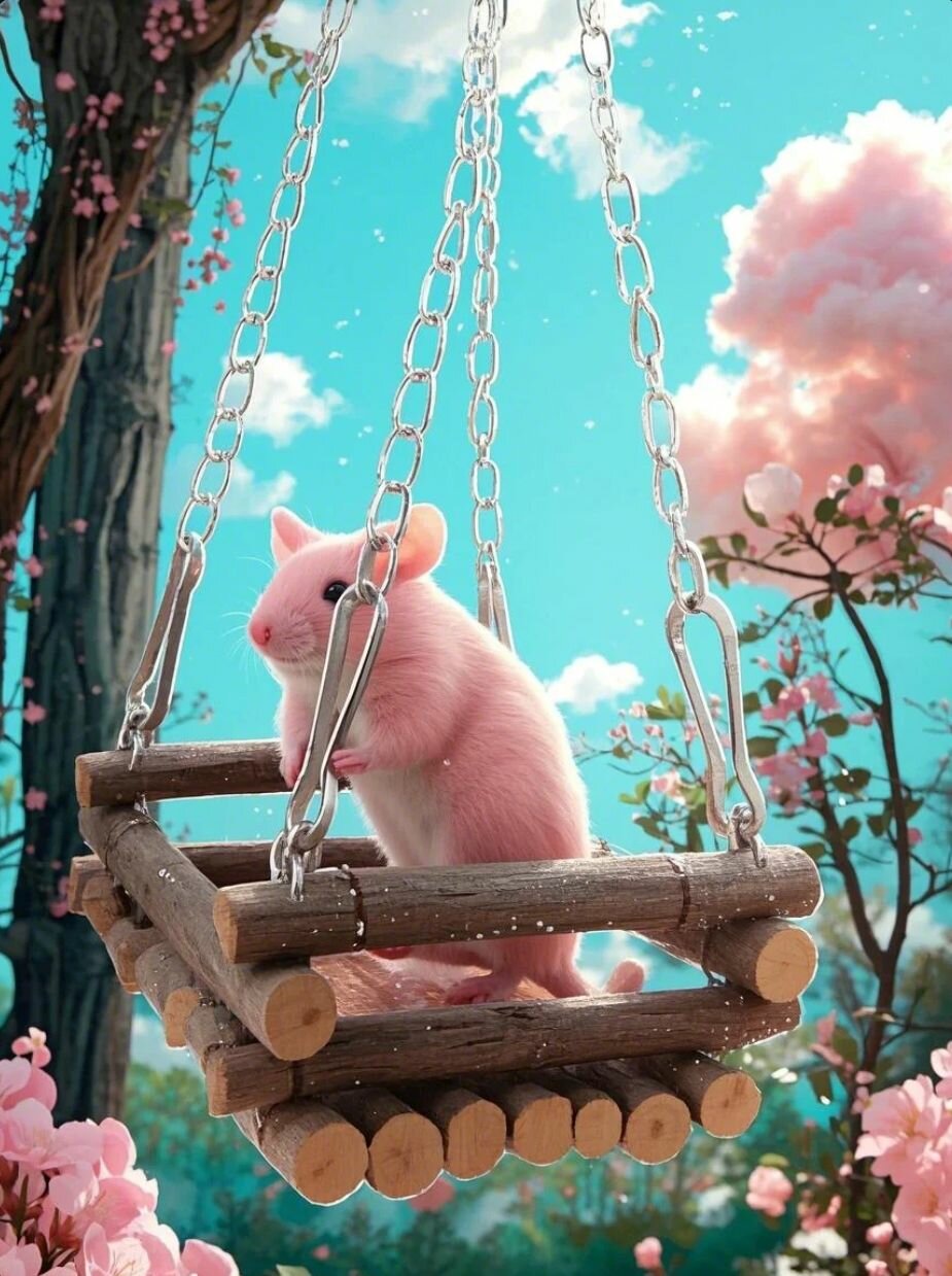 Качели Big Jungle для хомяков, крыс и морских свинок Деревянная игрушка для клетки, безопасные аксессуары для грызунов