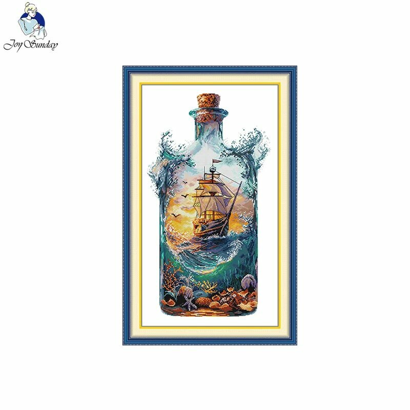 Joy Sunday Набор для вышивки крестом Aida Ткань 16CT 14CT 11CT HD Узор DIY Ткань Холст Набор для ручной вышивки для подарка Домашний декор Новый