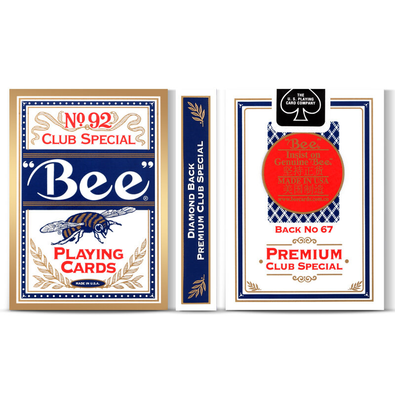 Bee Playing Cards, Little Bee Poker Cards, Entertainment Texas Hold'em Cards, Durable, Blue, 1 Deck