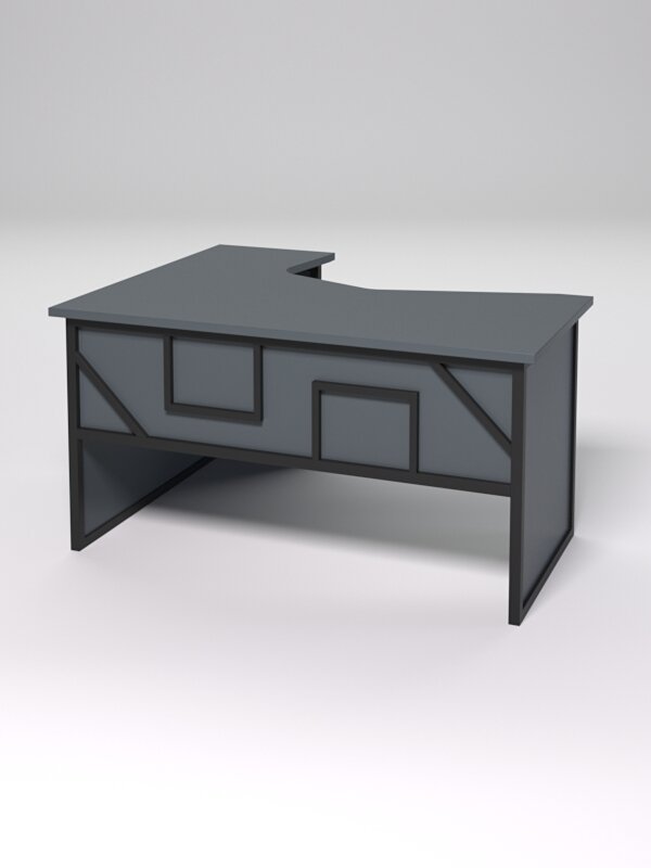 Стол эргономичный правосторонний НТ-040 "стронг" в стиле лофт декор №4, Темно-серый