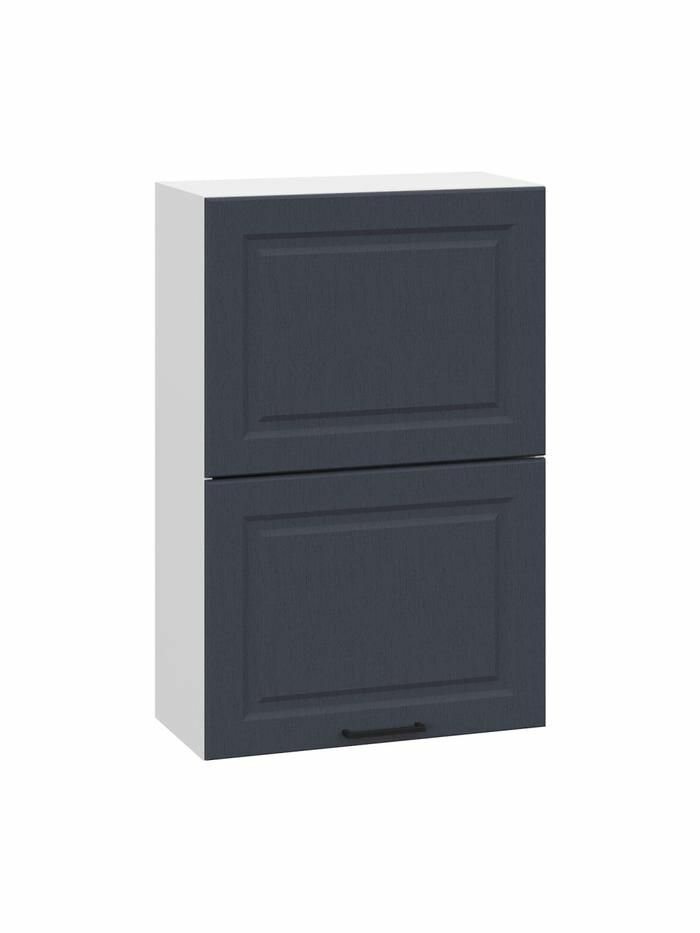 Кухонный модуль навесной, барный шкаф Шервуд, высокий, 60х29.6х91.2 см, Белый / Шато индиго