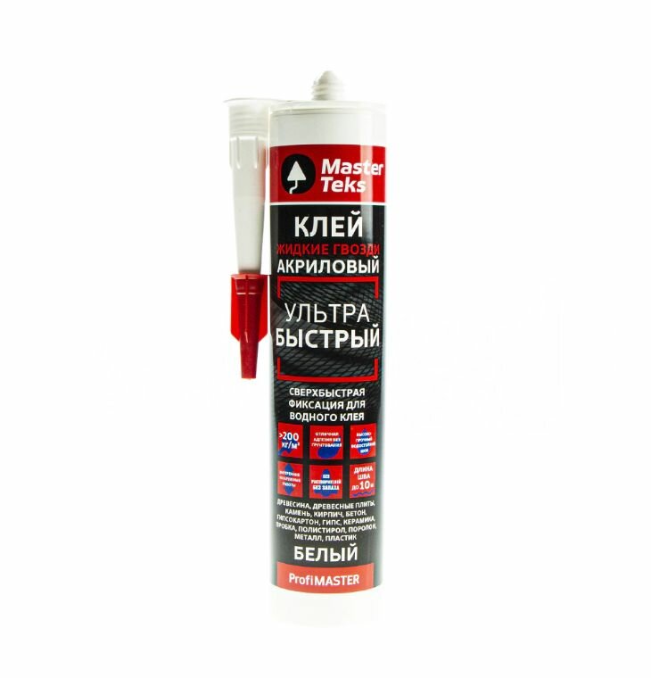 Клей монтажный MasterTeks PM ультрабыстрый 427 г белый