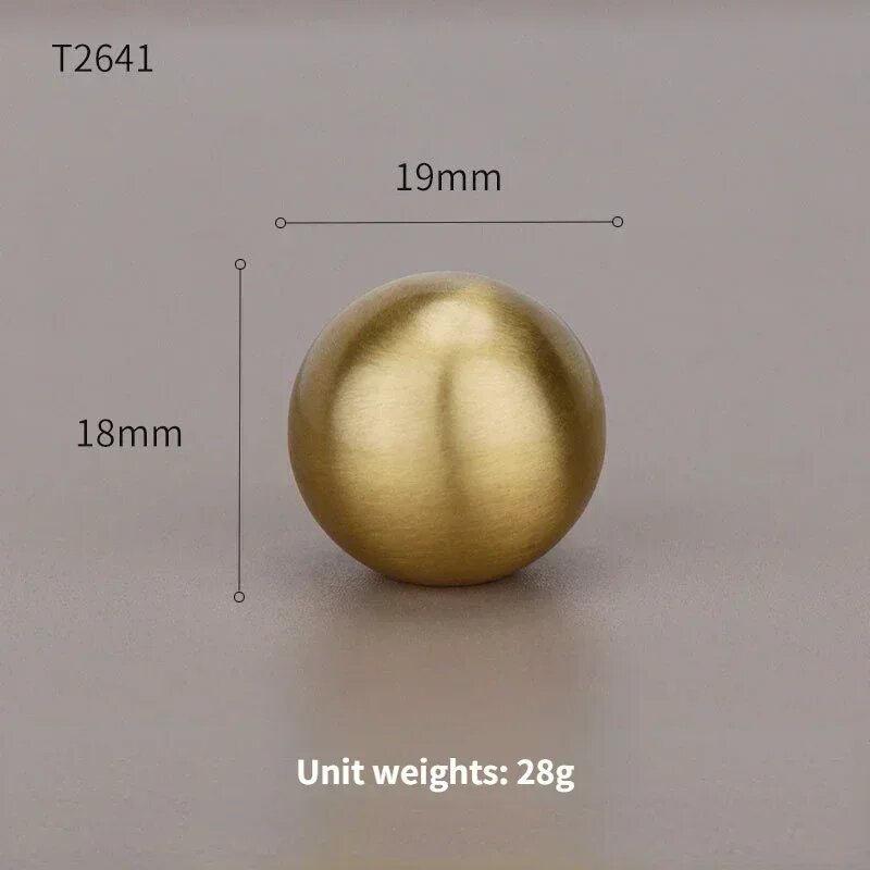 MARUAT Латунные ручки для шкафов золотистые круглые C3