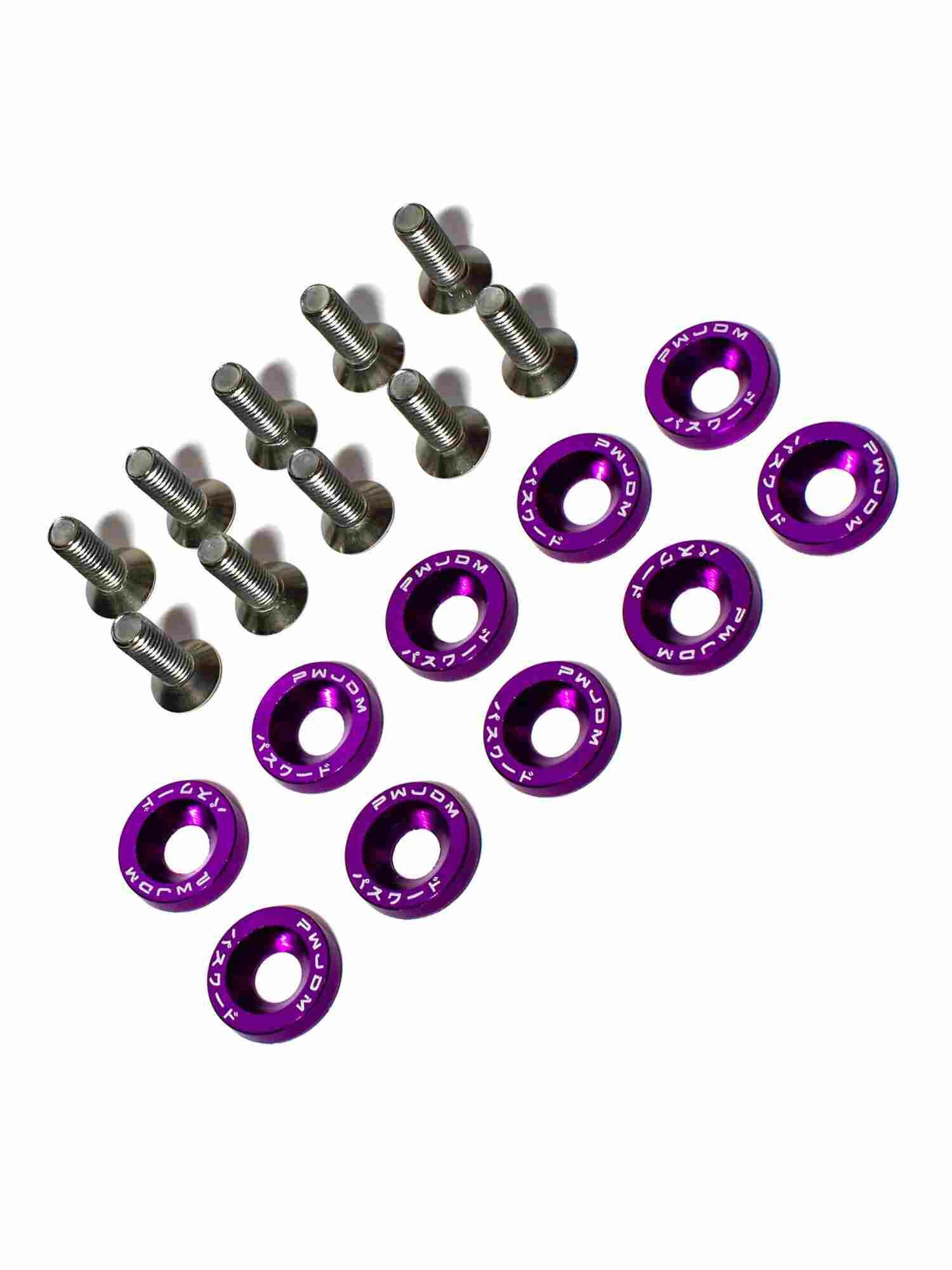Шайбы с болтами «Password JDM» (M6*20 мм, 10 шт, фиолетовые) belais #6701