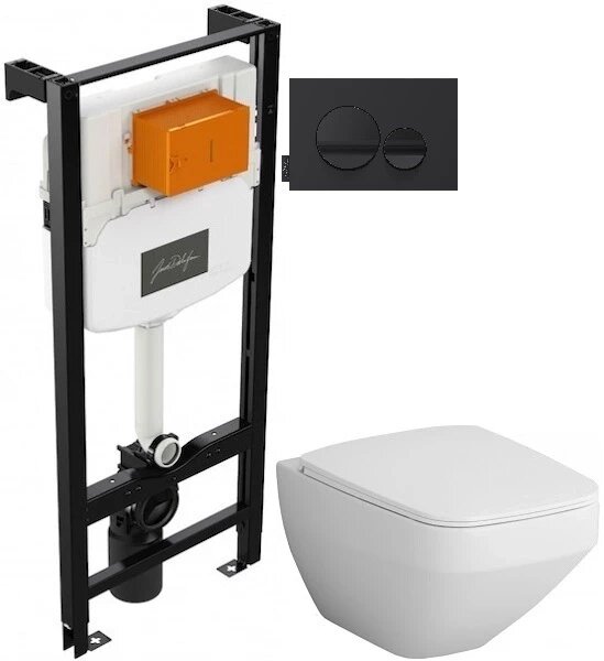 Комплект подвесной унитаз Am.Pm Inspire 2.0 C50A1700SC + система инсталляции Jacob Delafon E24156-NF + E20859-7-BMT