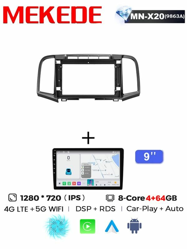 Магнитола 9" Mekede MN X20 Pro 4/64 Gb Toyota Venza 2008-2016 carplay