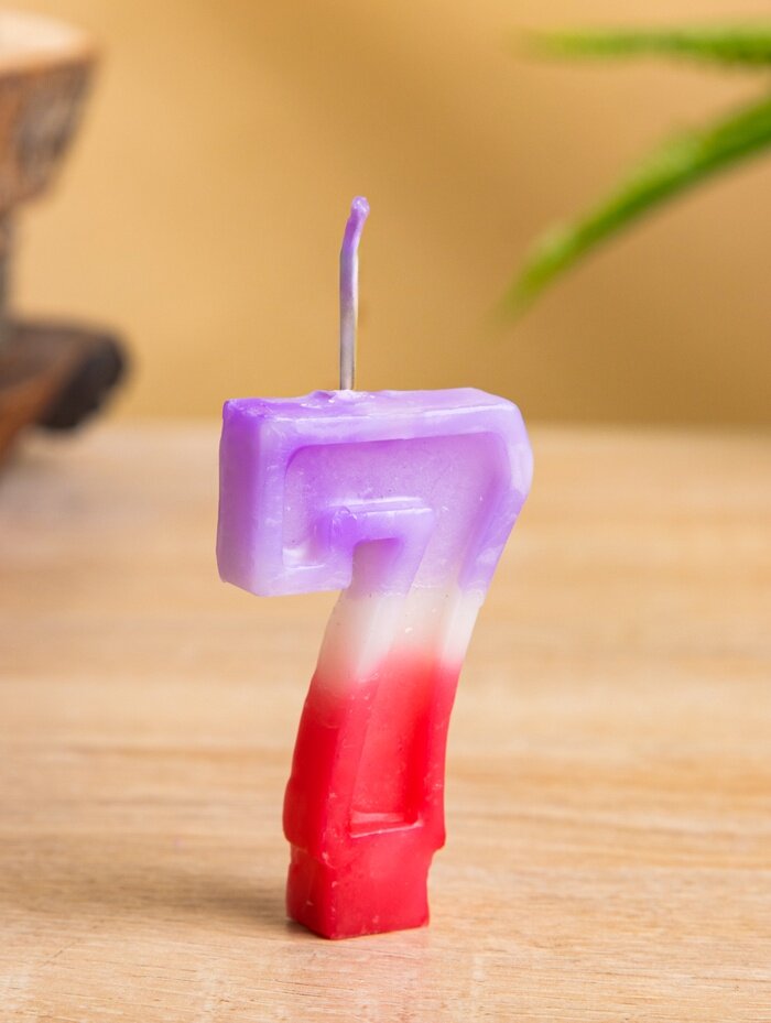 Свеча цифра для торта 7, 8×3.75×1 см, 10 шт.