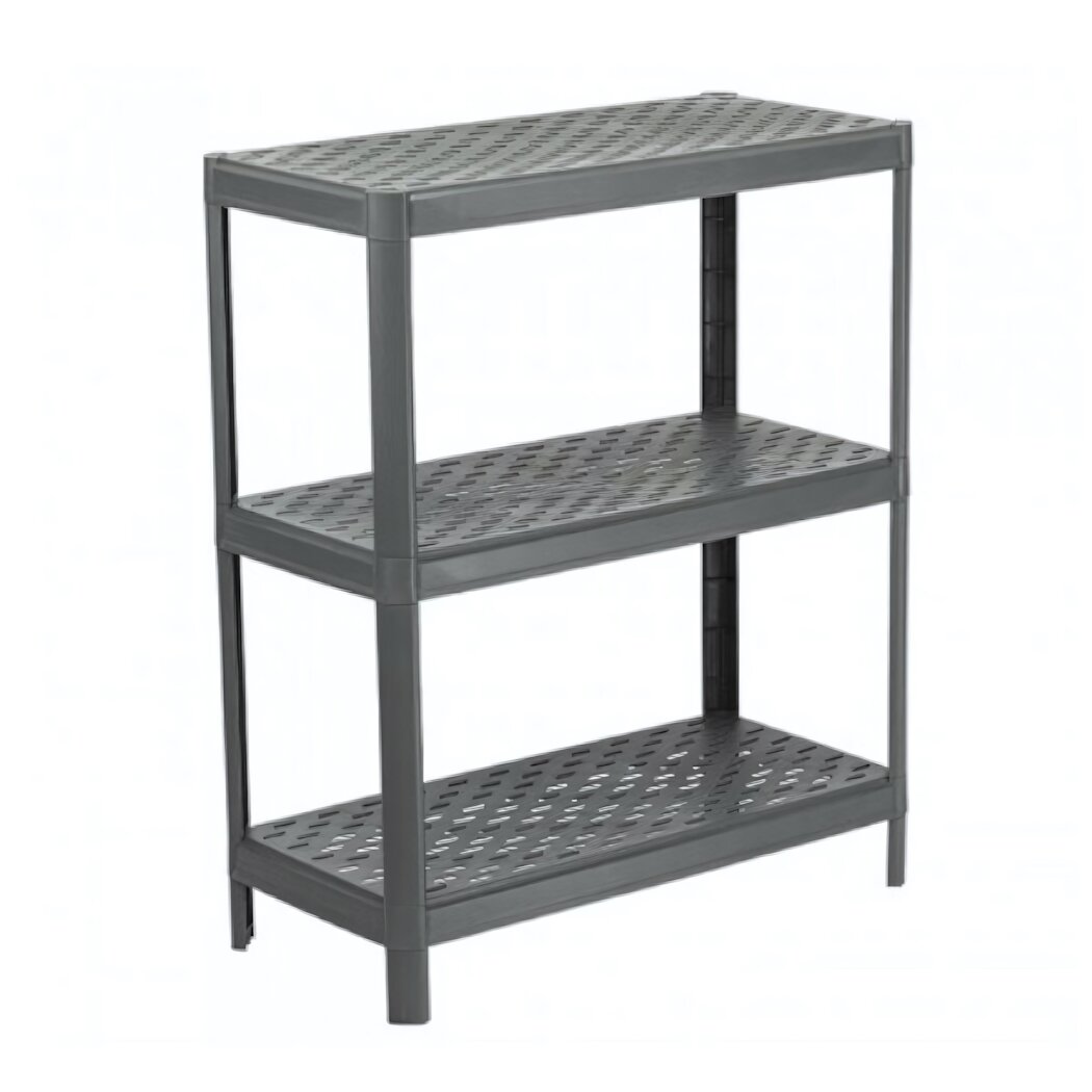 Полка пластиковая «армада» 3 секции 590х285х120мм графитовая вместительная