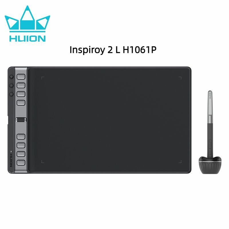 Графический планшет Huion Inspiroy 2 л, 10,5 x 6,56 дюймов, H1061P, цифровой стилус PenTech3.0 PW110 со скроллером, 3 групповые клавиши
