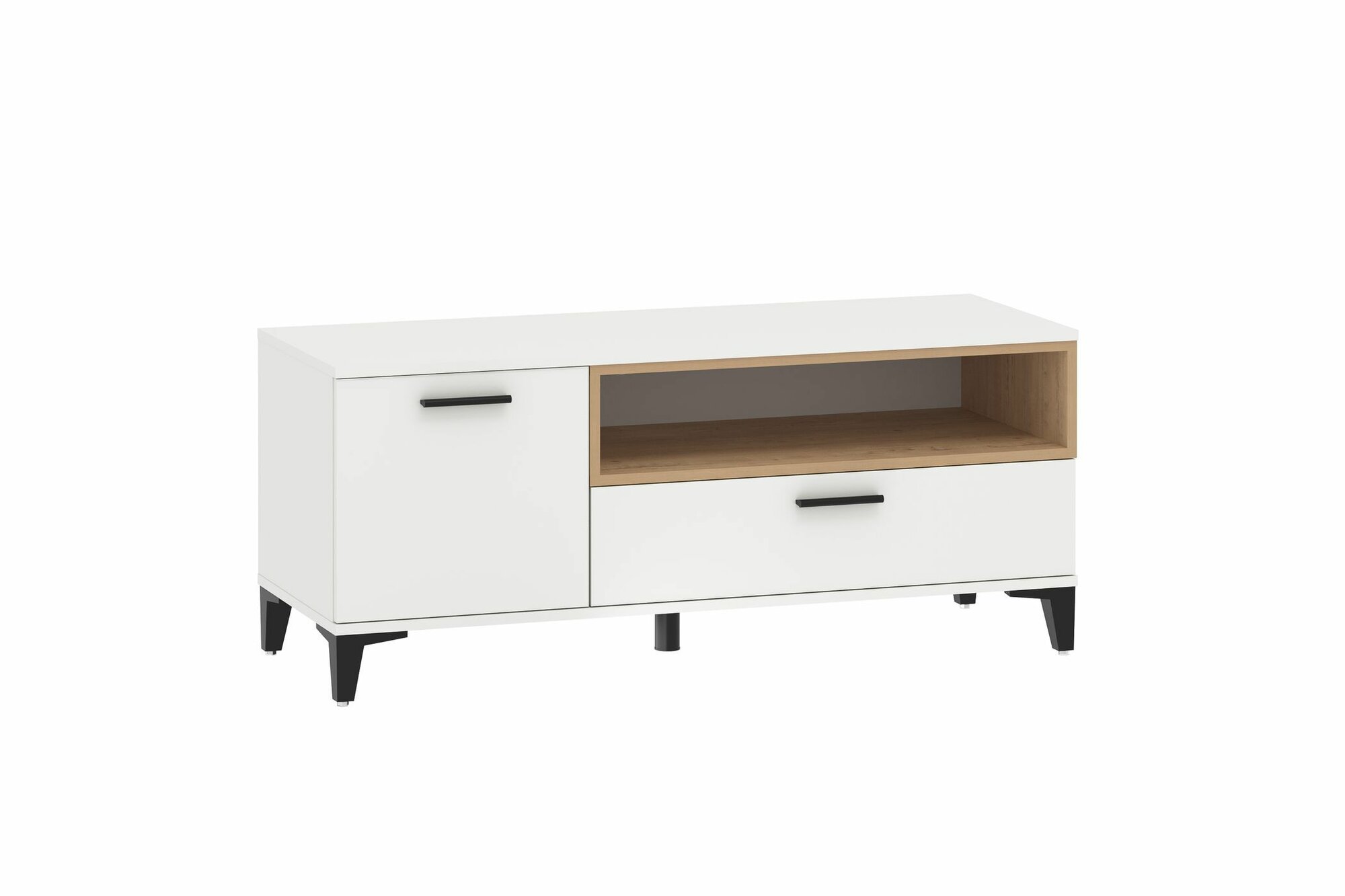 Тумба ТВА Сильва Bergen НМ 013.42 Белый (КМ)/Дуб бунратти Размеры: Высота 510мм Глубина 440мм Ширина 1202мм