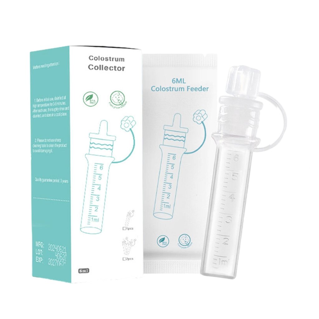 2шт 6 мл Трубка для кормления молозивом Контейнер для хранения грудного молока Портативная Пипетка для кормления ребенка Дозатор большой емкости