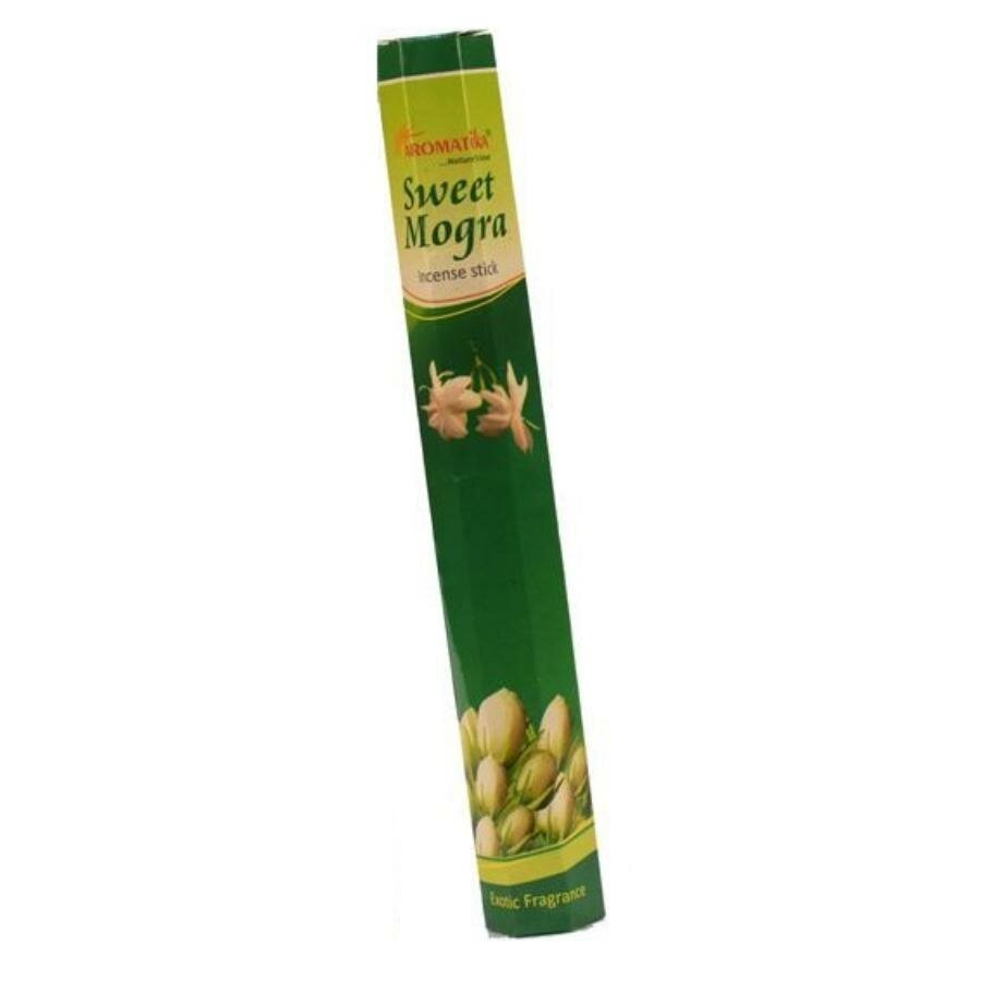 Aromatika SWEET MOGRA Incense Sticks (сладкая могра ароматические палочки, Ароматика), шестигранник, 20 г.