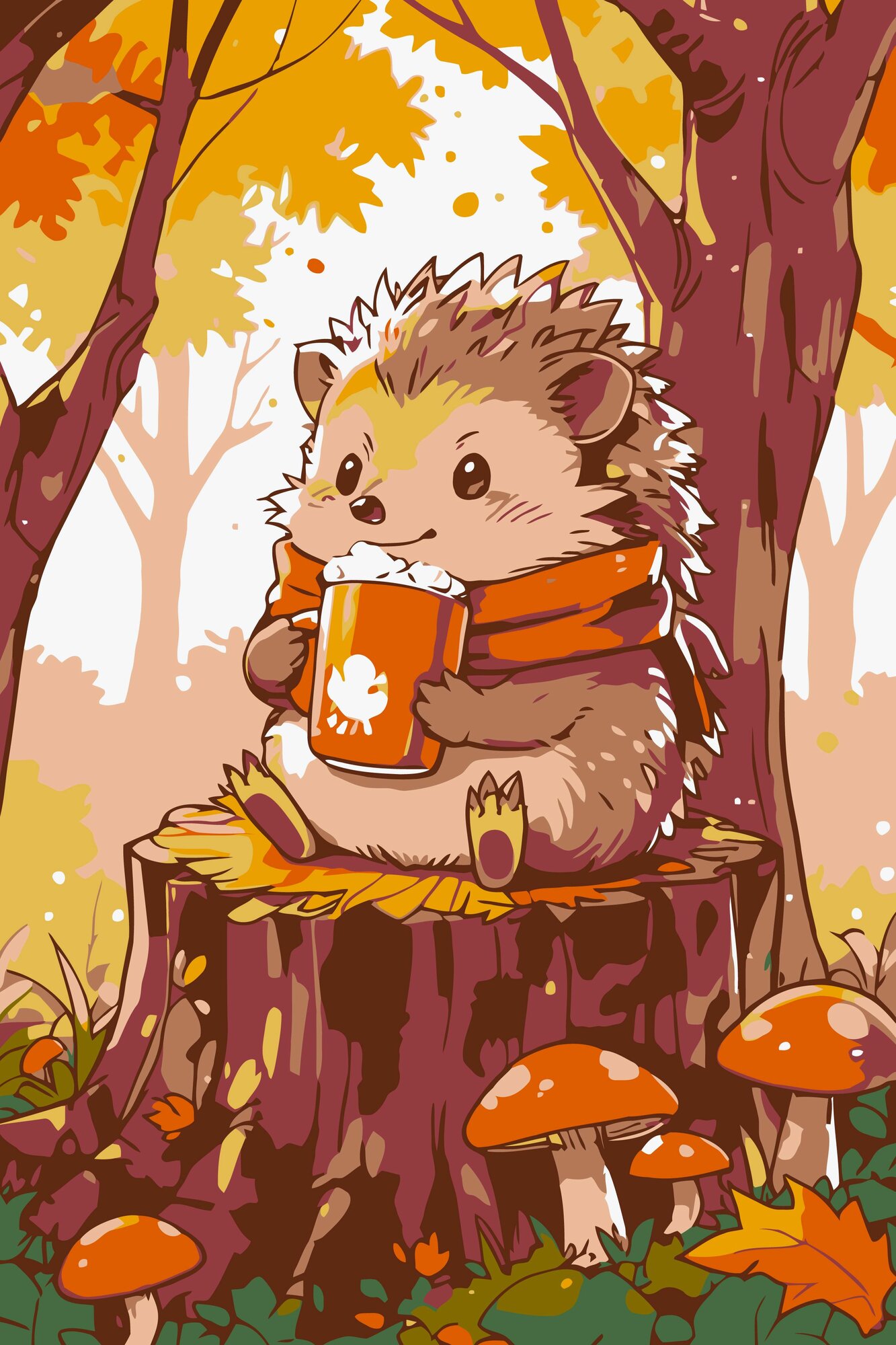 Детская картина по номерам E3198 "Лесные Жители" 20x30