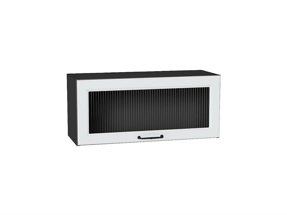 VVT Шкаф верхний горизонтальный остекленный Ницца Graphite, Blanco, 800, Moru