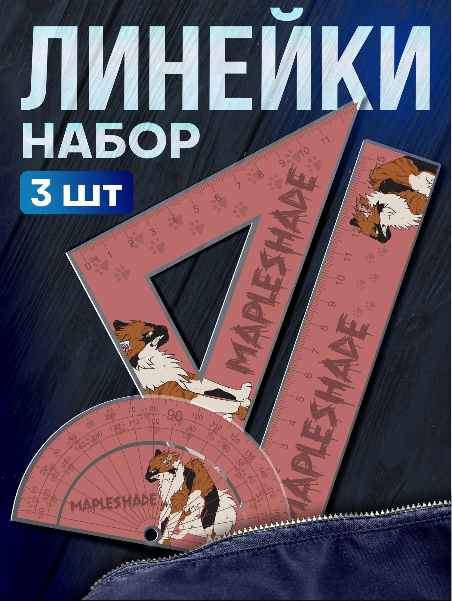 Канцелярия для школы набор линеек коты воители Кленовница