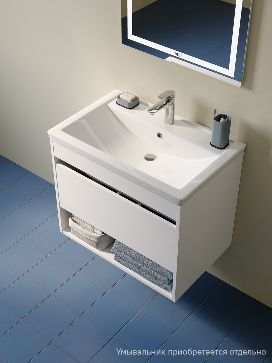 Тумба подвесная с нишей IDDIS Zodiac X ZDX70WNi95 70 см белый подходит умыв. 4077000i28