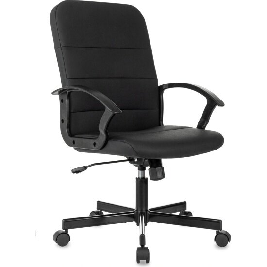 Кресло офисное Бюрократ Triest черный эко. кожа крестов. металл черный