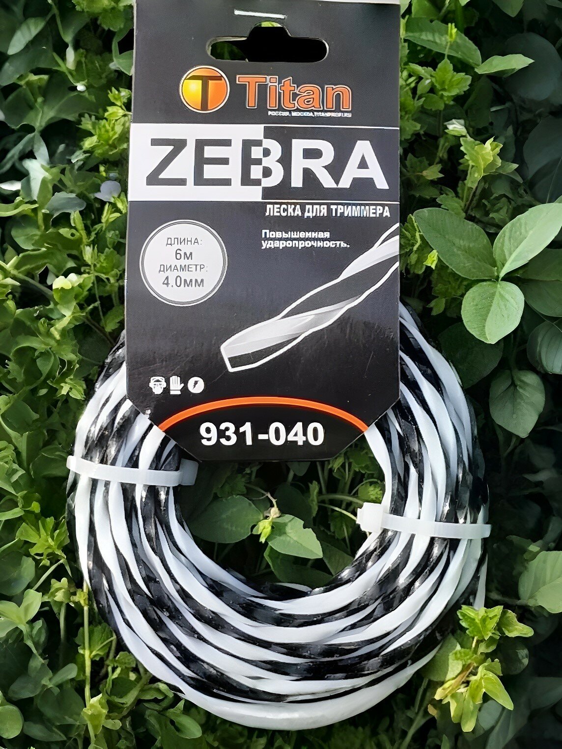Леска для триммеров Titan длина 6 м, сечение квадрат, толщина 4 мм