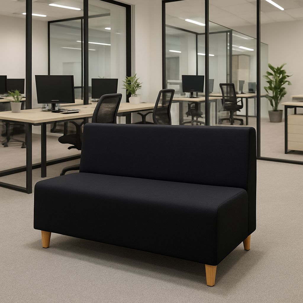 Диван "Слим", прямой, без подлокотников, велюр, черный, 120х65х85см